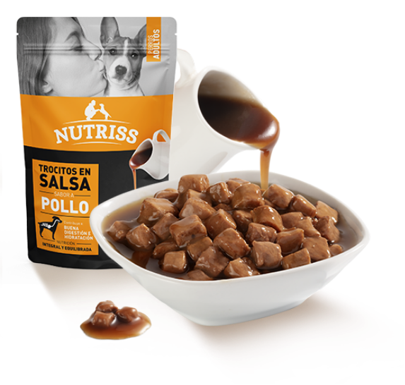Nutriss Trocitos sabor a Pollo | Comida húmeda para perros